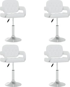 vidaXL Otočné jídelní židle 4 ks umělá kůže [3089107] Barva: Bílá
