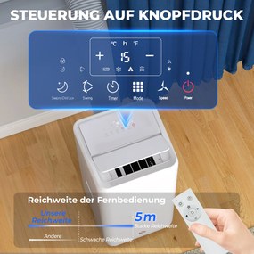 Mobilní klimatizace s odtahovou hadicí 12000 BTU 3,5 kW, 5 v 1, 24hodinový časovač, dálkové ovládání do 35㎡