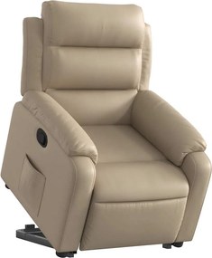Zvedací polohovací křeslo cappuccino umělá kůže 3205048