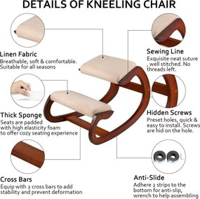 Ergonomické klečící křeslo 99,8 kg Nosnost Postoj v kleče Stolička s kyčelním