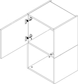 LORIN mo | závěsná skříňka 14 | 45 cm | kašmír/modrá