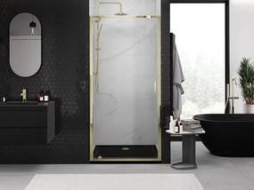 Mexen Exo, výklopné sprchové dveře 85 cm, čiré sklo, zlatá, 8181-085-000-50-00
