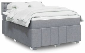 Box spring postel s matrací světle šedá 140 x 200 cm textil 3287105
