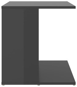 Odkládací stolek šedý s vysokým leskem 45x45x48 cm dřevotříska - Default Title