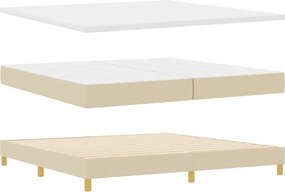 Postel s boxspringem s čelo Krémová 200 x 200 cm textil 3340239