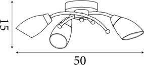 Searchlight 8183-3AB Stropní tříramenny lustr OPERA PATINA &amp; opálové sklo