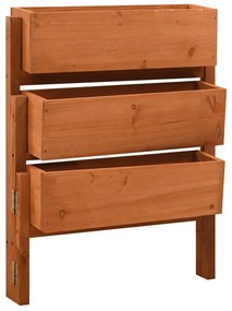 Zahradní truhlík skládací oranžový 60x14x75 cm masivní jedle 314840