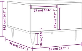 vidaXL Konferenční stolek 55 x 55 x 36,5 cm kompozitní dřevo [830759] Barva: kouřový dub