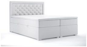 Kontinentální postel 160 cm Gllamy (bílá ekokůže) (s úložným prostorem). 1044218