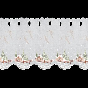 KRÁTKÁ ZÁCLONA NA POUTKÁCH XMAS17 145X40 CM VZOROVANÁ