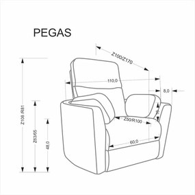 HALMAR PEGAS polohovací křeslo béžové