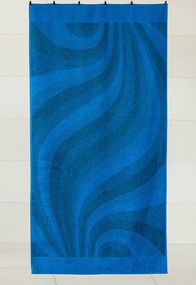 Plážová osuška Veba ZOE Vlny modrá Velikost: 70x140 cm