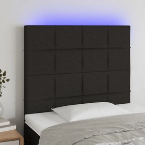 Čelo postele s LED černé 100x5x118/128 cm textil 3122416