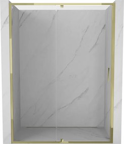 Mexen Exo, výklopné sprchové dveře 130 cm, čiré sklo, zlatá, 819-130-000-50-00