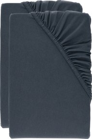 Livarno® Sada žerzejových napínacích prostěradel, 90–100 x 200 cm, 2dílná, modrá