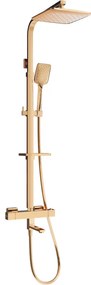 Mexen - CQ62 sprchový set s termostatickou baterií Cube, růžová- zlatá,779106295-60
