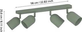 Eglo 44135 - Bodové svítidlo TILSTON 4xE14/40W/230V zelená