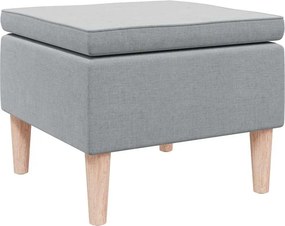 Stolička s dřevěnými nohami světle šedá textil 329446