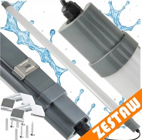 SADA 2 LED lamp 120cm 36W 3000lm Hermetické svítidlo IP65 do garáže, dílny
