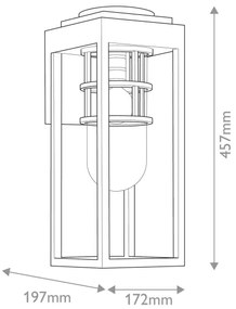 Kichler KL-HONE-M-BKT - Venkovní nástěnné svítidlo HONE M 1xE27/60W/230V IP44