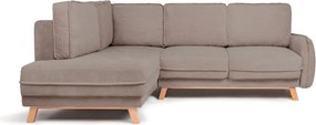 Taupe manšestrová rozkládací/s úložným prostorem rohová pohovka (levý roh/do L) Tori – Bonami Selection