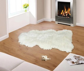 Bellatex Ovčí kožešina přírodní / vlněný koberec EVROPSKÉ MERINO VELKÝ, bílá, délka cca 120cm