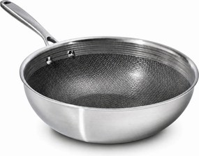 Elmich Odolná nerezová Wok pánev Hybrid s hybridním povrchem Ø 28 cm