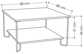 Konferenční stolek MARBO 45x80 cm šedá