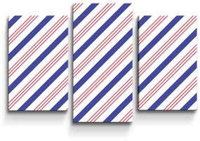 Sablio Obraz - 3-dílný Modročervené pruhy - 75x50 cm