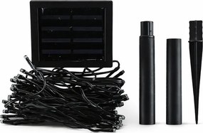 LED venkovní solární světýlka na zahradu, 10 m, ledově bílá, 100 diod, černý kabel, IP44, solární panel
