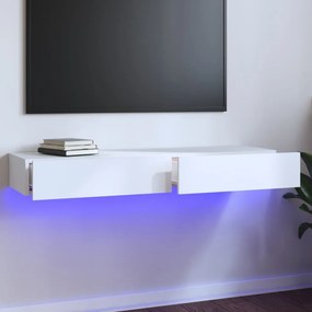 vidaXL TV skříňka s LED osvětlením bílá 120 x 35 x 15,5 cm