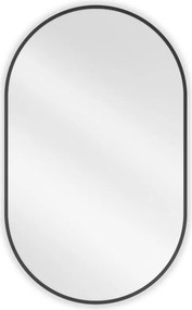 Mexen Loft, oválné koupelnové zrcadlo 90 x 55 cm, barva rámu černá matná, 9851-090-055-000-70