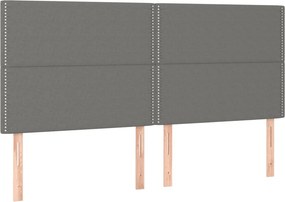 Box spring postel s matrací tmavě šedá 200x200 cm textil 3136542