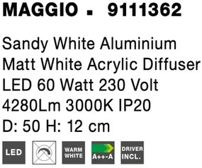 LED stropní svítidlo Maggio 50 bílé