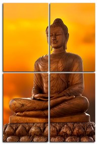 Obraz na plátně - Buddha a západ slunce - obdélník 759C (120x80 cm)