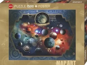 HEYE Puzzle Map Art: Vesmír / 1500 dílků / 80 × 60 cm
