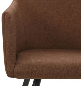 Petromila Jídelní židle 6 ks hnědé textil