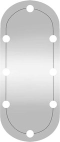 Nástěnné zrcadlo s LED osvětlením 30 x 70 cm sklo oválné 3189161
