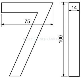 RN.100LV.7.AL.C.3D číslo "7" černé