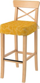 Sedák na židli IKEA Ingolf - barová barva žlutá látka pletený vzor, vzorované