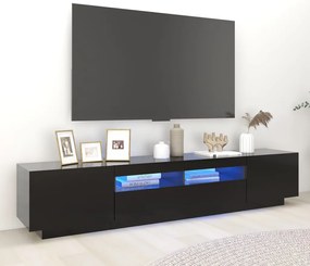 TV skříňka s LED osvětlením černá 200 x 35 x 40 cm