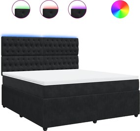 Box spring postel s matrací černá 180x200 cm samet 3294714