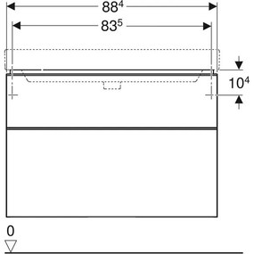 Geberit Smyle Square Koupelnová skříňka pod umyvadlo 88,4 cm, bílá 500.354.00.1