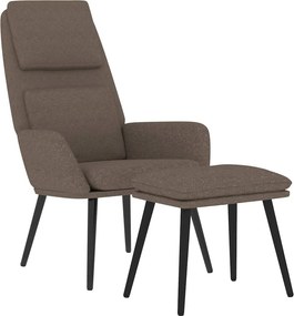 Relaxační křeslo se stoličkou taupe textil 3097777