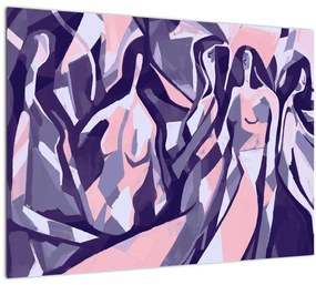 Skleněný obraz - Abstraktní ženy (70x50 cm)