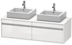 Duravit Ketho - Umyvadlová skříňka 43x140x55 cm, 2 zásuvky, lesklá bílá KT6697B2222