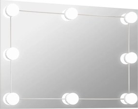 Nástěnné zrcadlo s LED osvětlením obdélníkové sklo 3078637