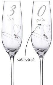Dekorant Sklenice na šampaňské k výročí Romance s kamínky Swarovski 2KS SPOLU