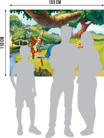 Dětská vliesová fototapeta na zed' Medvídek Pú Čas na Plavání, Disney | 155 x 110 cm | DFTDNM 5215