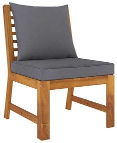 vidaXL Marketos 3dílná zahradní sedací souprava s poduškou tmavě šedá akácie